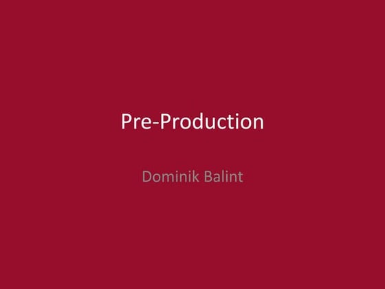 5. pre production(3) | PPT
