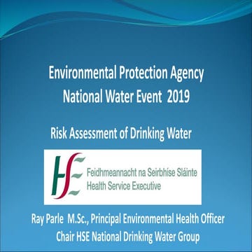 5. Risk Assessment of Drinking Water - Ray Parle - Water Event 2019 | PDF