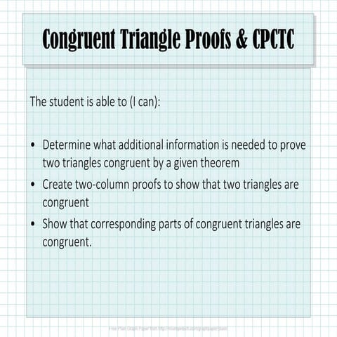 5.3 Congruent Triangle Proofs & CPCTC | PDF