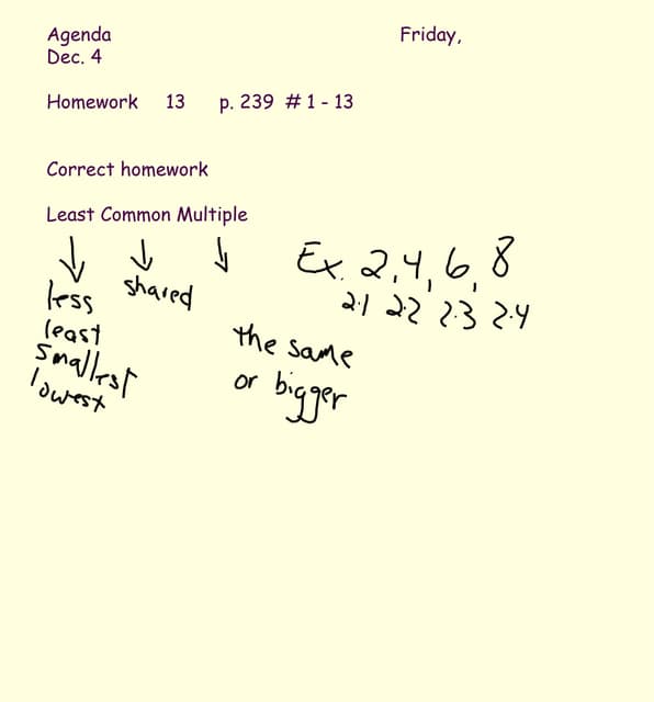 Math Week 5 Finding the Least Common Multiple in LCM 2-4 numbers using ...