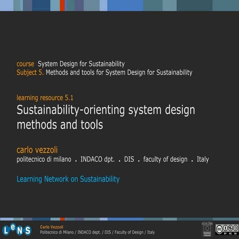 5.1 Sustainability System Design Tools | PPT