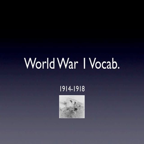 World War 1 Vocab | KEY