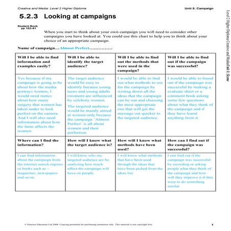 Comparison of Campaigns | DOCX