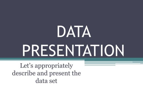 Data organization and presentation (statistics for research) | PPT