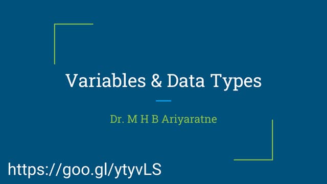 5 Variables And Data Types Ppt