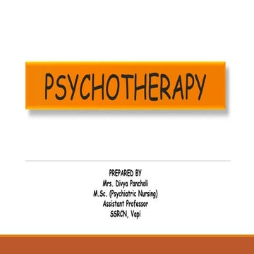 Psychotherapy -Individual & Group | PPTX