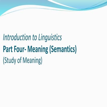 Semantics Introduction Ppt 