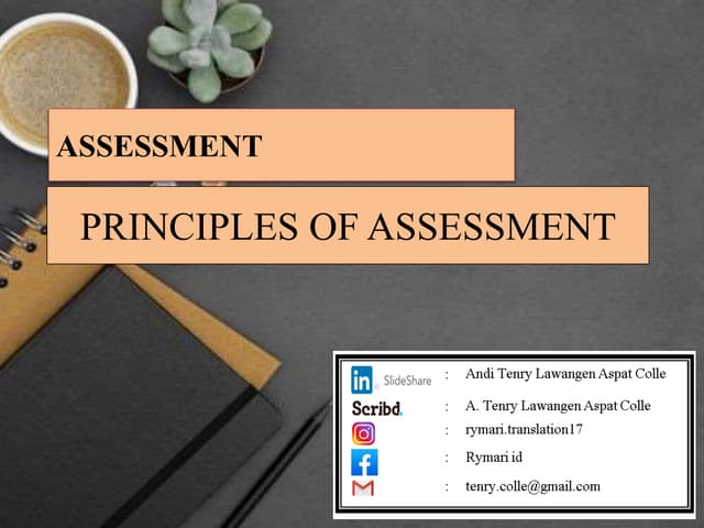 ASSESSMENT: DISCRETE POINT TEST, INTEGRATIVE TESTING, PERFORMANCE-BASED ...