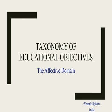 Taxonomy of Educational Objectives - The Affective Domain | PPTX