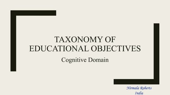 Bloom's Taxonomy & Learning Objectives | PPT