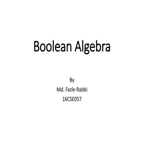 5.boolean algebra | PPT