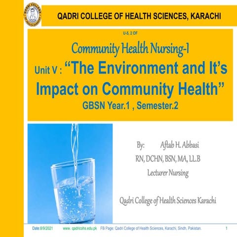 unit v “the environment and its impact on community health” | PPT