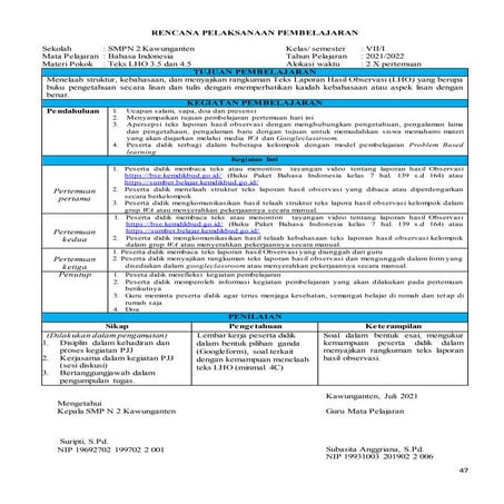 5. rpp pjj teks lho 3.5 dan 4.5 | PDF