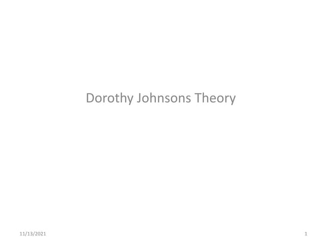 The Behavioral System Model - Dorothy.E.Johnson | PPTX
