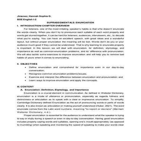 5. Enunciation-Edited.docx | Ear, Nose and Throat Conditions | Diseases ...