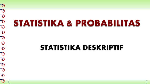 STATISTIKA - 4: Ukuran Pemusatan Data: Range, Variansi, dan Standar ...