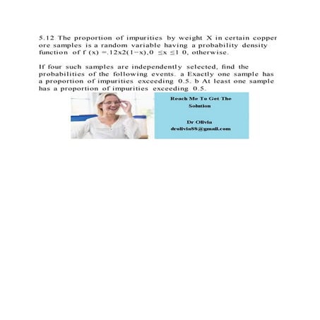 5.12 The proportion of impurities by weight X in certain copper ore | DOCX