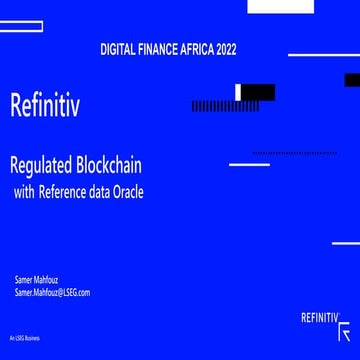 Regulated Blockchains with Reference data & Counterparty clearance Oracles | PDF