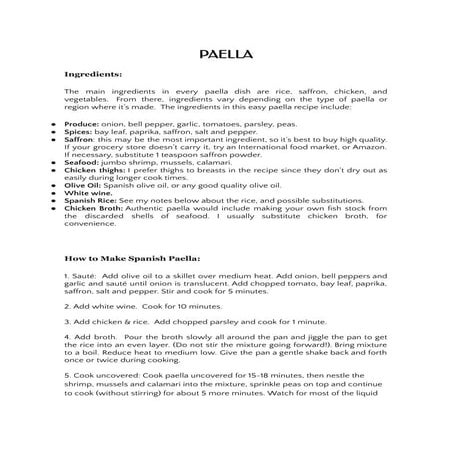 PAELLA | PDF