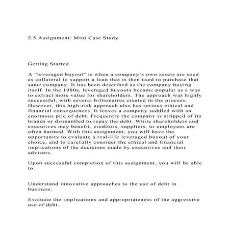 5.5 Assignment Mini Case StudyGetting StartedA l.docx