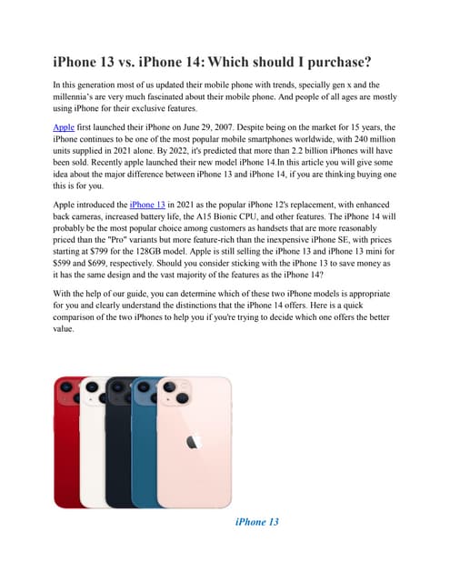 The iPhone 13 Pro Max - Cameras.pptx | Smartphones | Consumer Electronics