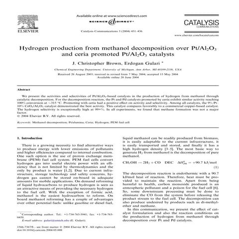 A High-Performance Hydrogen Generation System: Transition Metal ...