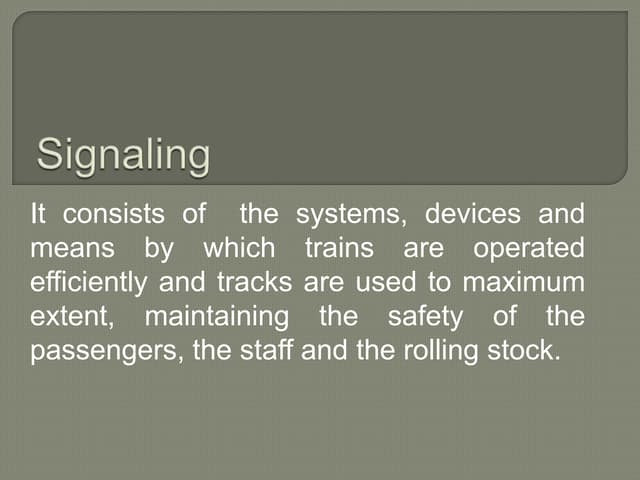 Signalling in Railways | PPTX