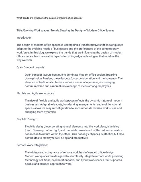 Interics Designs: New Office, New Chapter | PDF