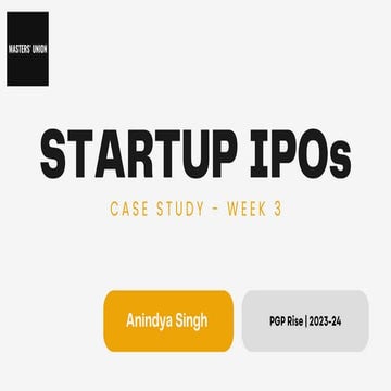 Success and Failures of Startup IPOs | Analysis | PDF