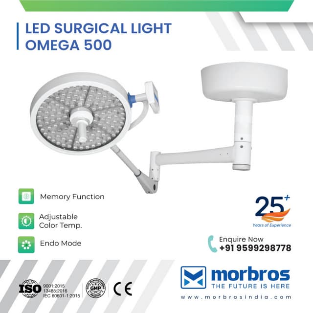 LED SURGICAL LIGHT Omega 500 Shadowless Light, Memory Function | PDF