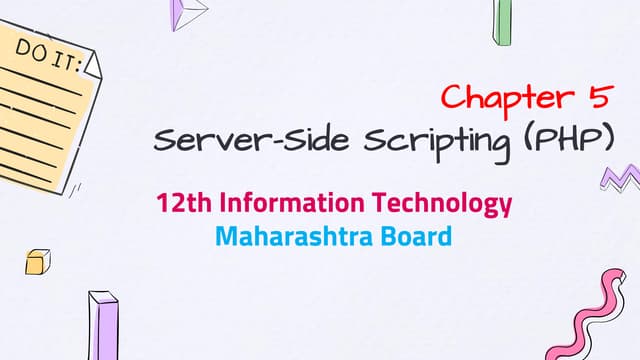 Hsc It 5 Server Side Scripting Phppdf