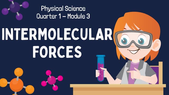 INTERMOLECULAR FORCES | PPTX