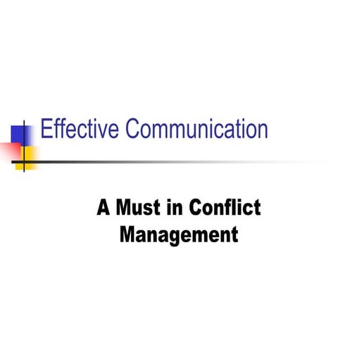 Effective-Communication in the Conflict Management and Resolution | PPT