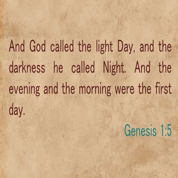 Genesis 1:5 - Meditate the Scripture Daily bit by bit | PPTX