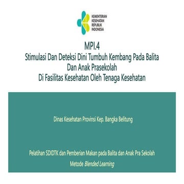 Modul stimulasi ddtk pada balita dan anak pra sekolah | PPTX