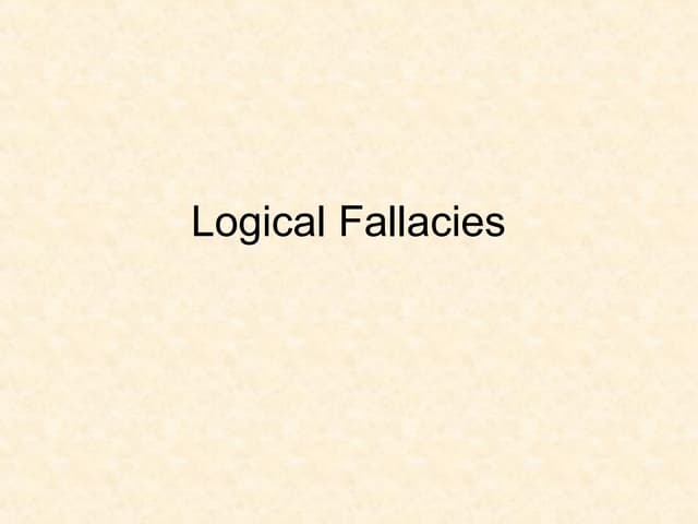 Logical fallacies powerpoint | PPT