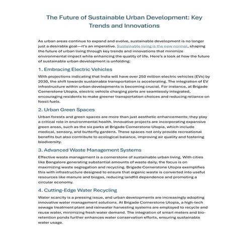 5. The Future of Sustainable Urban Development Key Trends and ...