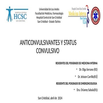 Status Convulsivo, primo convulsión, síndrome convulsivo | PPTX
