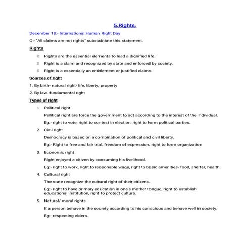 5.Rights. +1 political science note. pdf | PDF