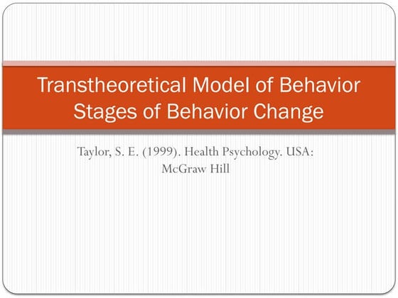 Transtheoretical Model (Stages of Change Model) | PPTX | Parenting | Family and Relationships