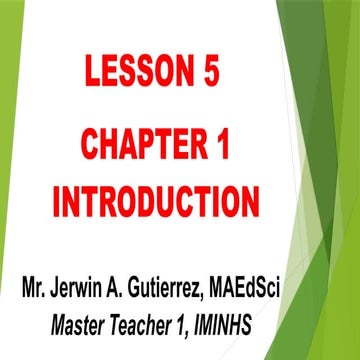 How to create the chapter 1 of your research very effectively | PPTX