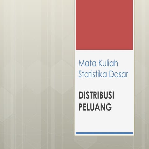 Distribusi Peluang Diskrit statistika dasar | PPT