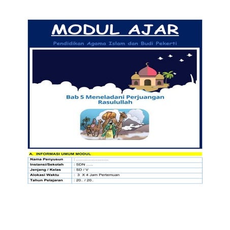 media pembelajaran PAI Modul Ajar kelas 5 | PDF