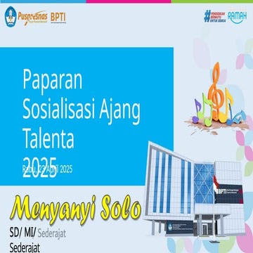 AJANG TALENTA LOMBA Menyanyi TINGKATSD 2025 | PPTX
