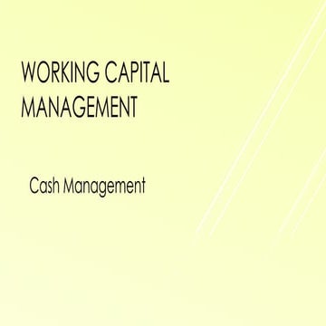 5 Cash Management Working Capital Management Pptx
