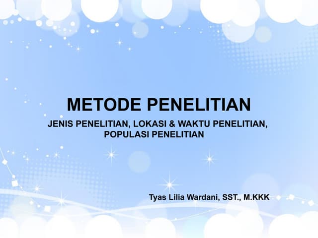 METODE PENELITIAN OBSERVASIONAL STUDY PPT | PPTX
