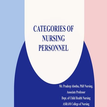 CATEGORIES OF NURSING PERSONNEL: HOSPITAL & COLLEGE | PPTX