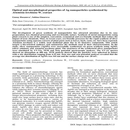 Transactions of the Institute of Molecular Biology & Biotechnologies ...