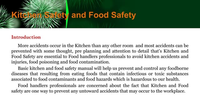 KITCHEN SAFETY PRESENTATION | PPT