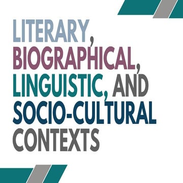 3 Literary Reading Lenses: Biographical Context, Historical Context ...